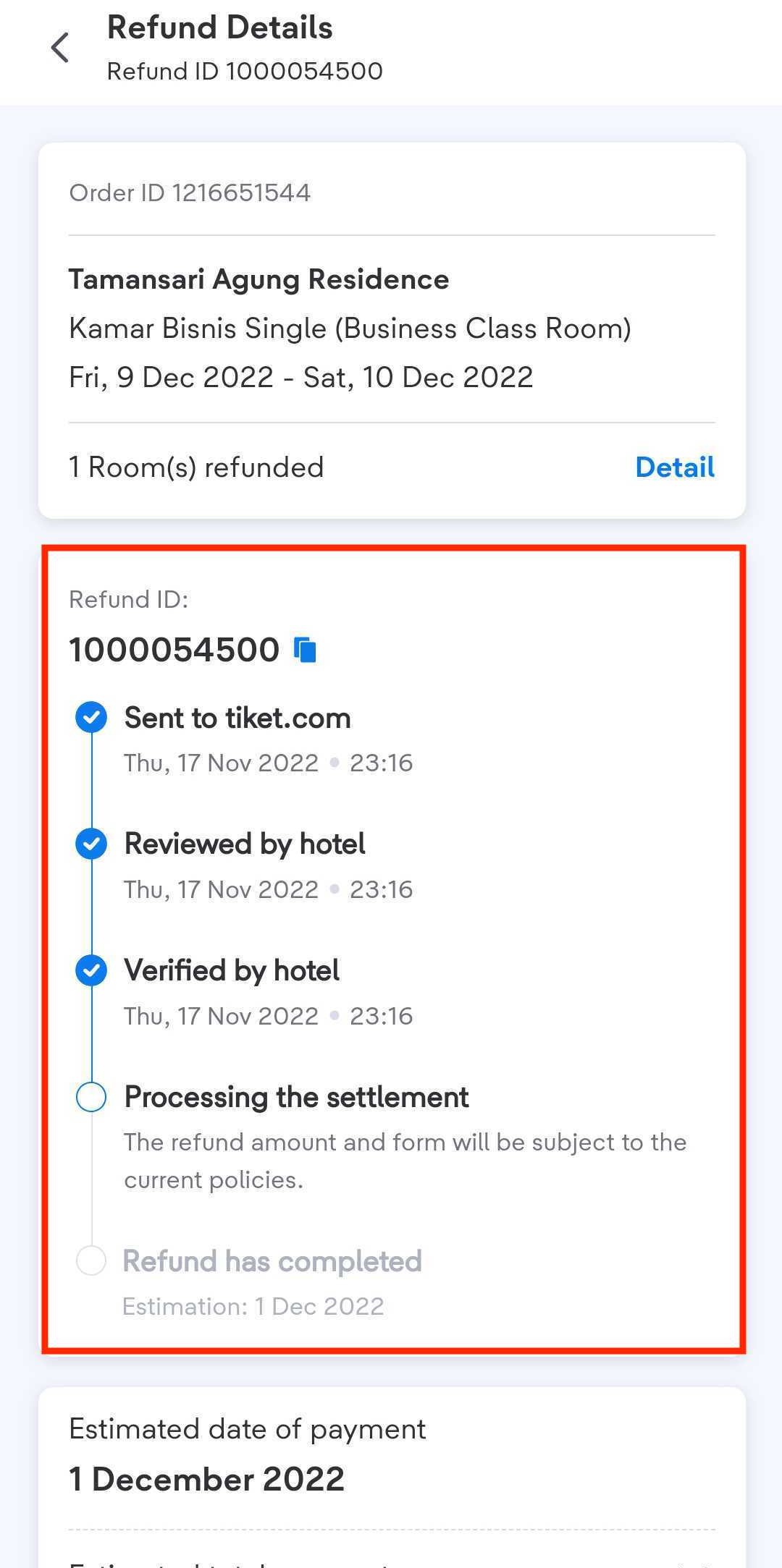 Bagaimana cara untuk mengecek status proses refund saya?