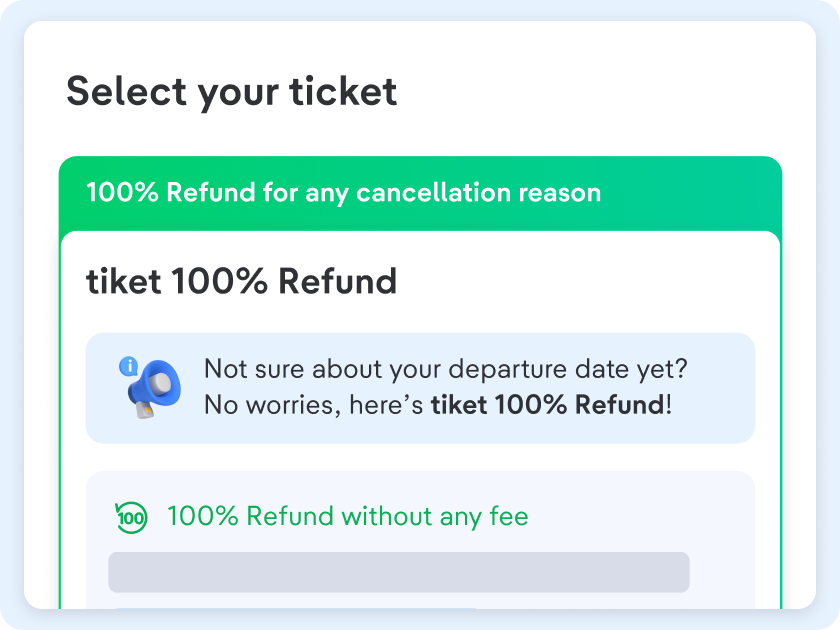tiket 100% Refund