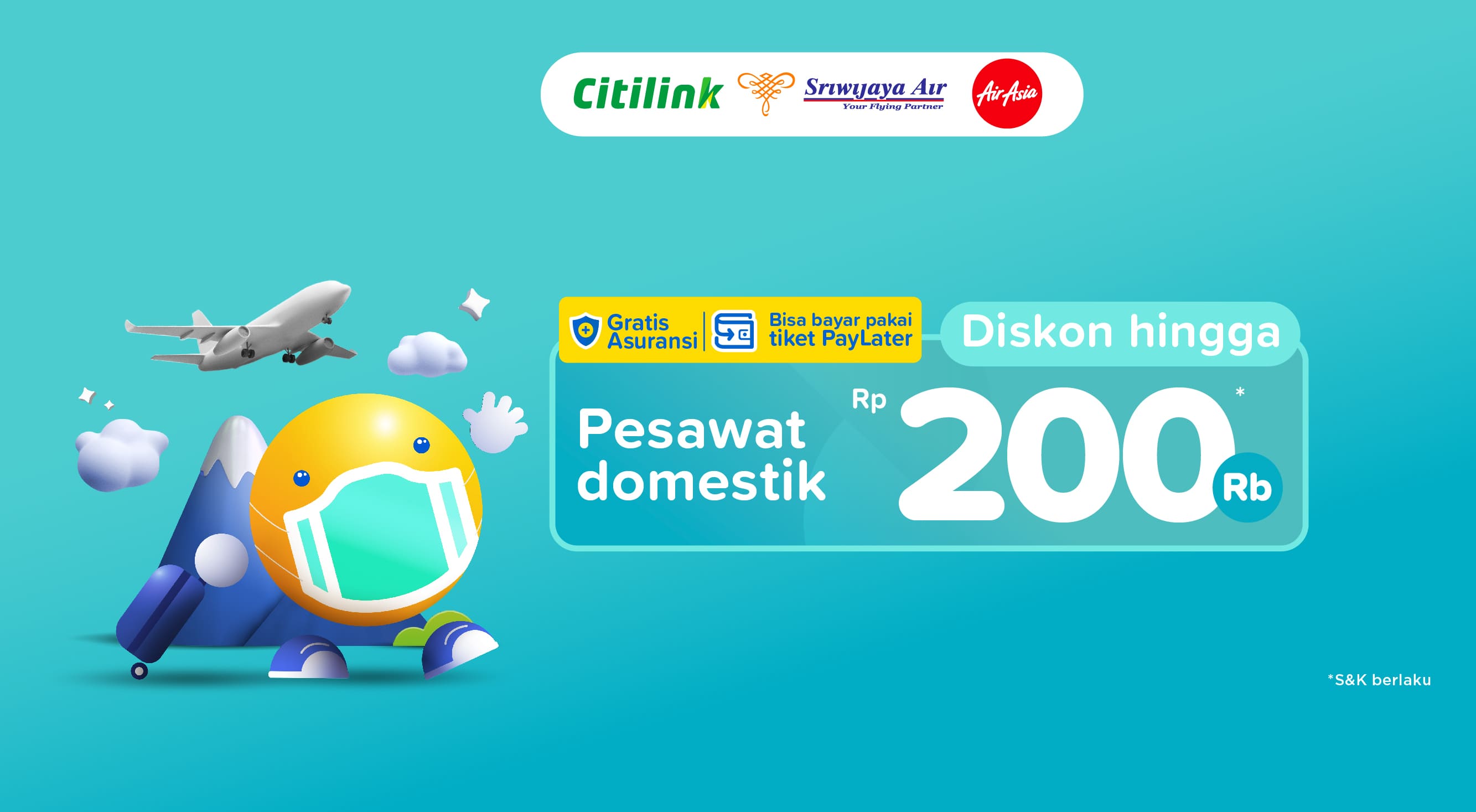 Promo Tiket Pesawat Domestik 250 ribu - tiket.com