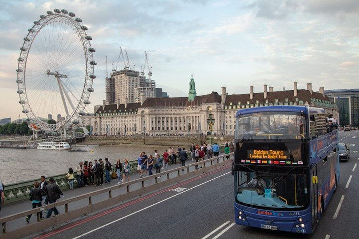 London by Night Sightseeing Open Top Bus Tour with Audio Guide Harga ...