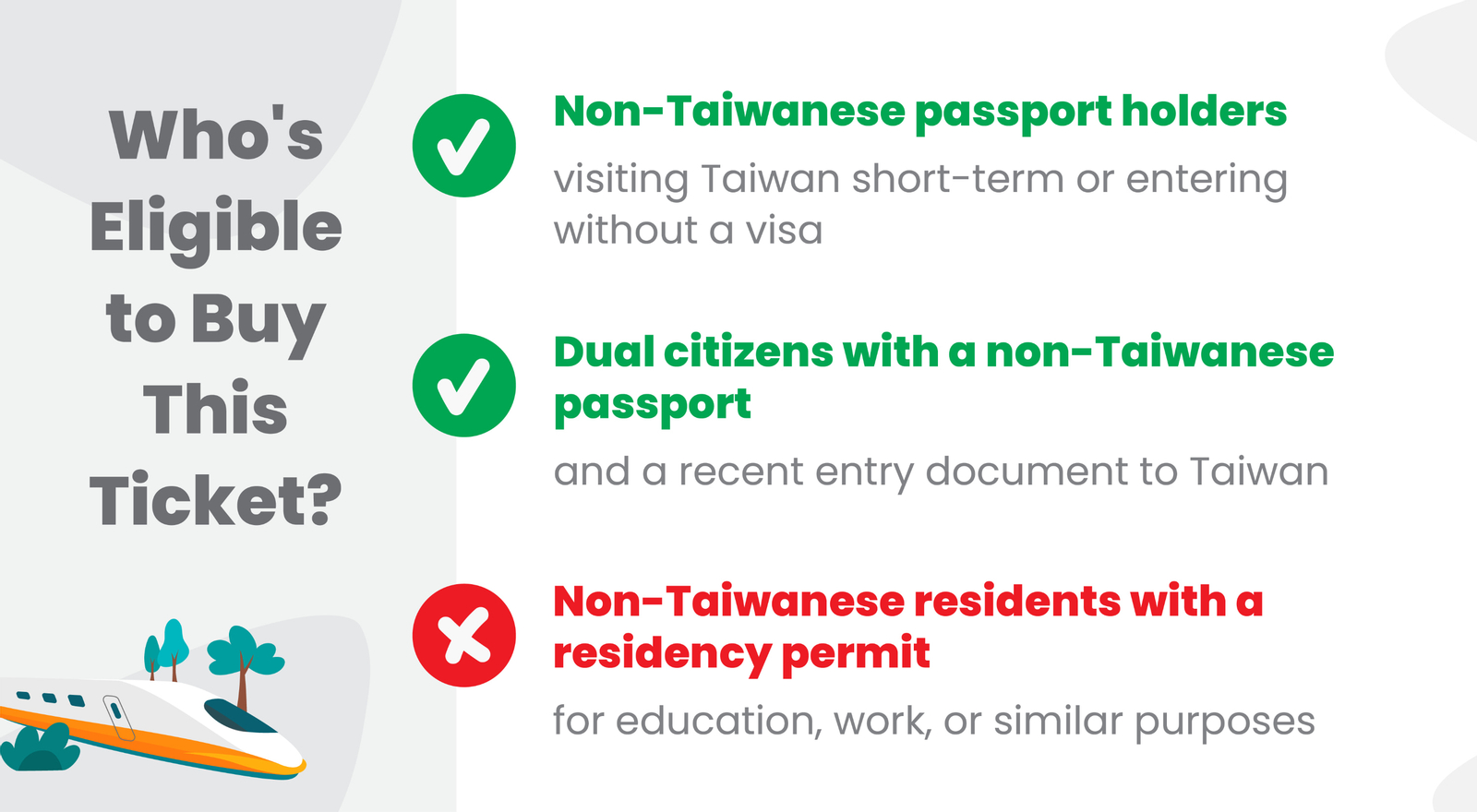 Tiket Taiwan High Speed Rail Ticket for non-Taiwanese Harga Promo ...