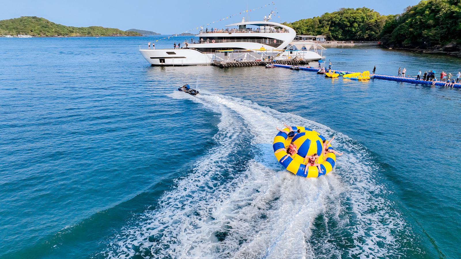Tiket Experience Sea Sports at Nautilus Namaste Cruise & Canoe transfer ...