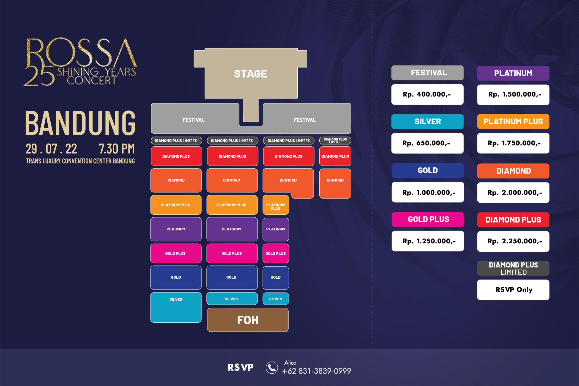 Buy Ticket ROSSA 25 SHINING YEARS CONCERT (BANDUNG) January Promo 2023 ...