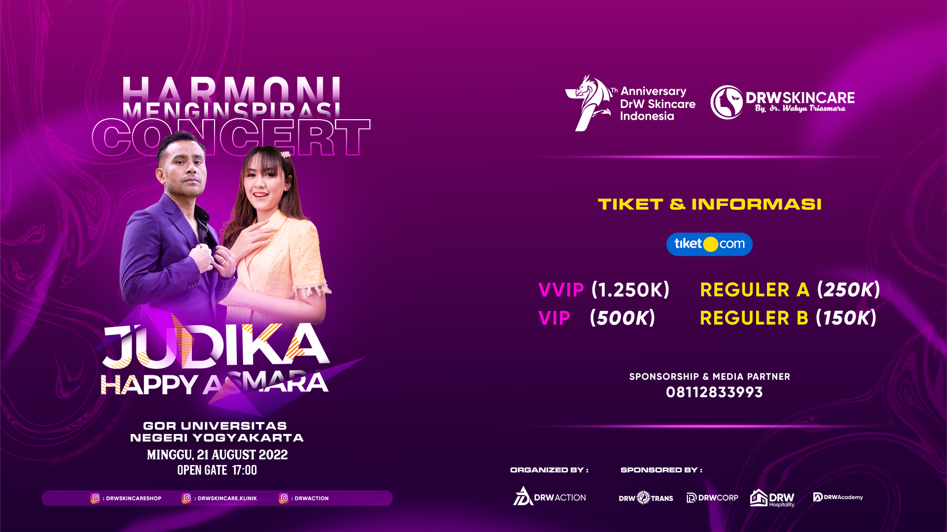 Tiket DRW Harmoni Menginspirasi Concert (Judika x Happy Asmara) Harga ...