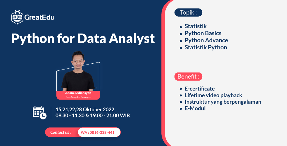 Tiket Python for Data Analyst Harga Promo - tiket.com