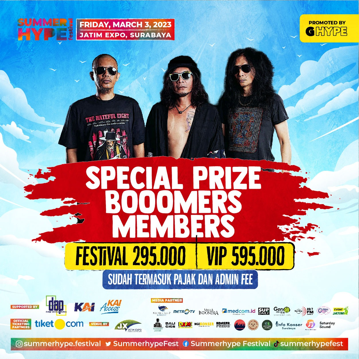Tiket SUMMERHYPE FESTIVAL 2023 - SPECIAL PRIZE BOOMERS MEMBERS Harga ...