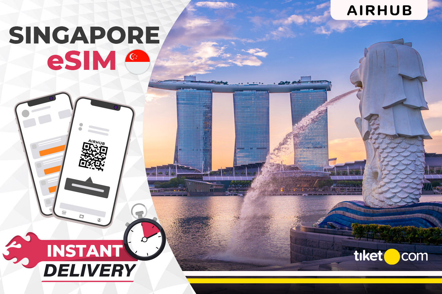 eSIM Singapore by Airhub Diskon 50% Harga Tiket Masuk