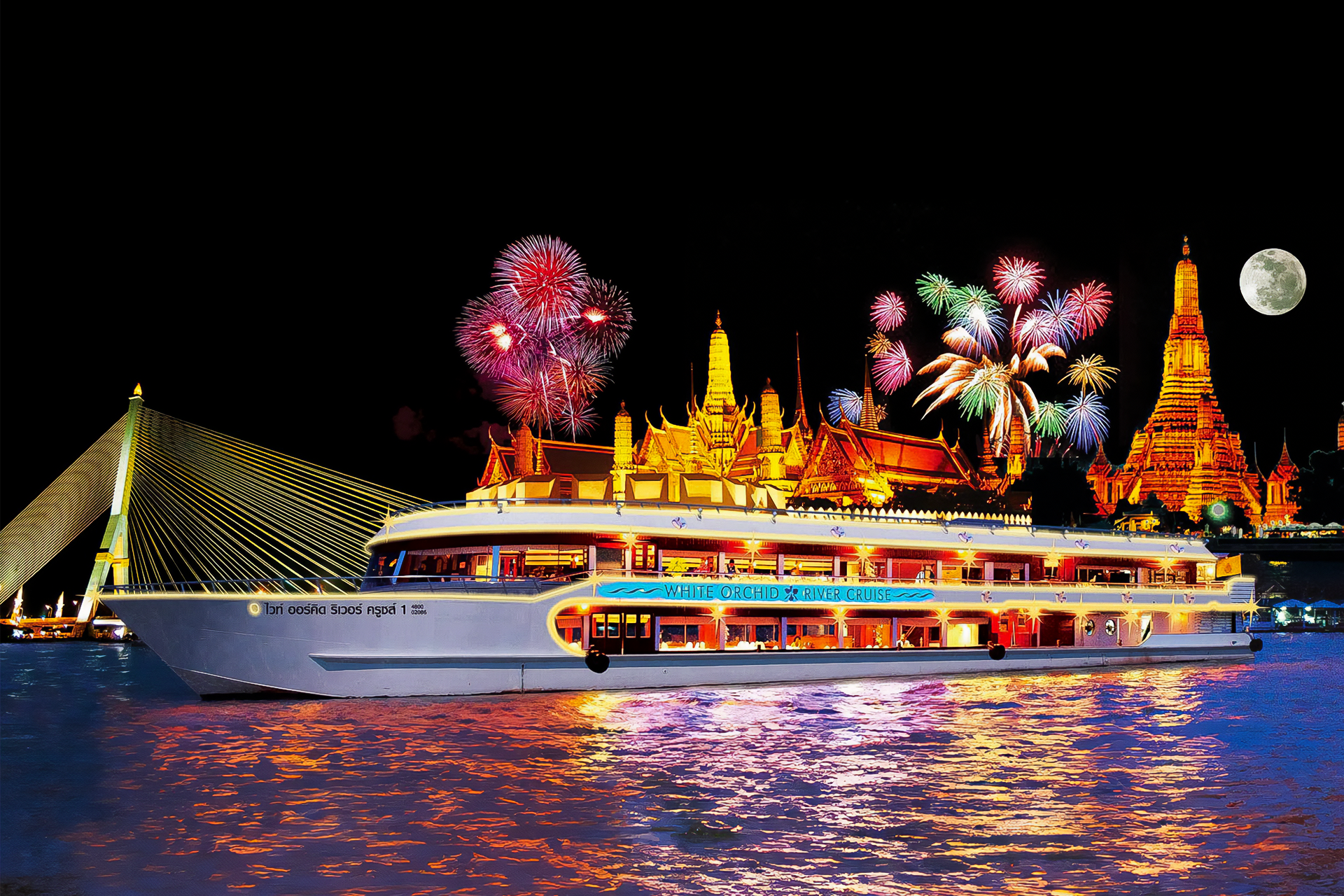 Chao Phraya White Orchid Cruise in Bangkok Diskon 50% Harga Tiket Masuk