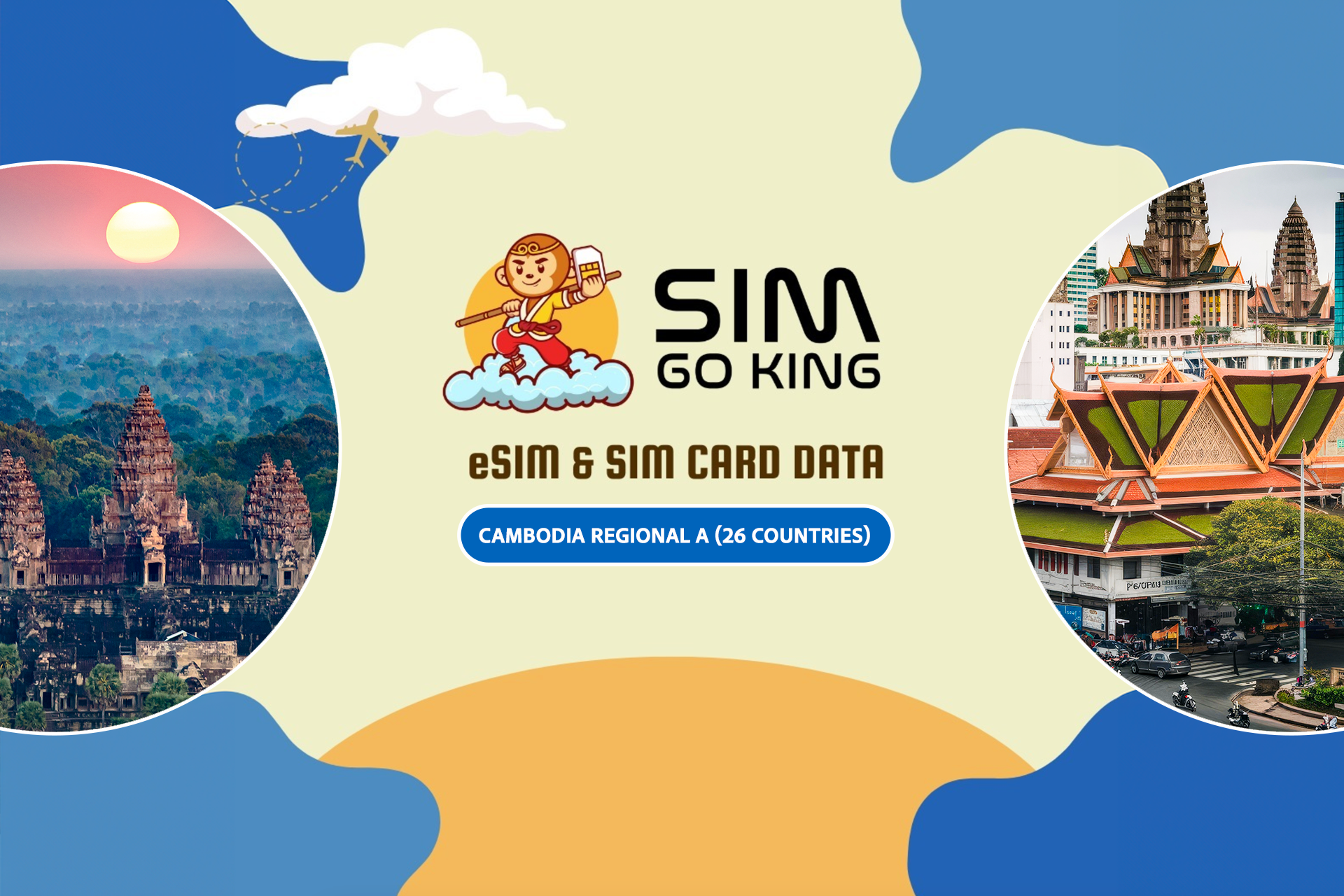 eSIM Cambodia Regional A (26 Countries) by Sim Go King 50% Off Package ...