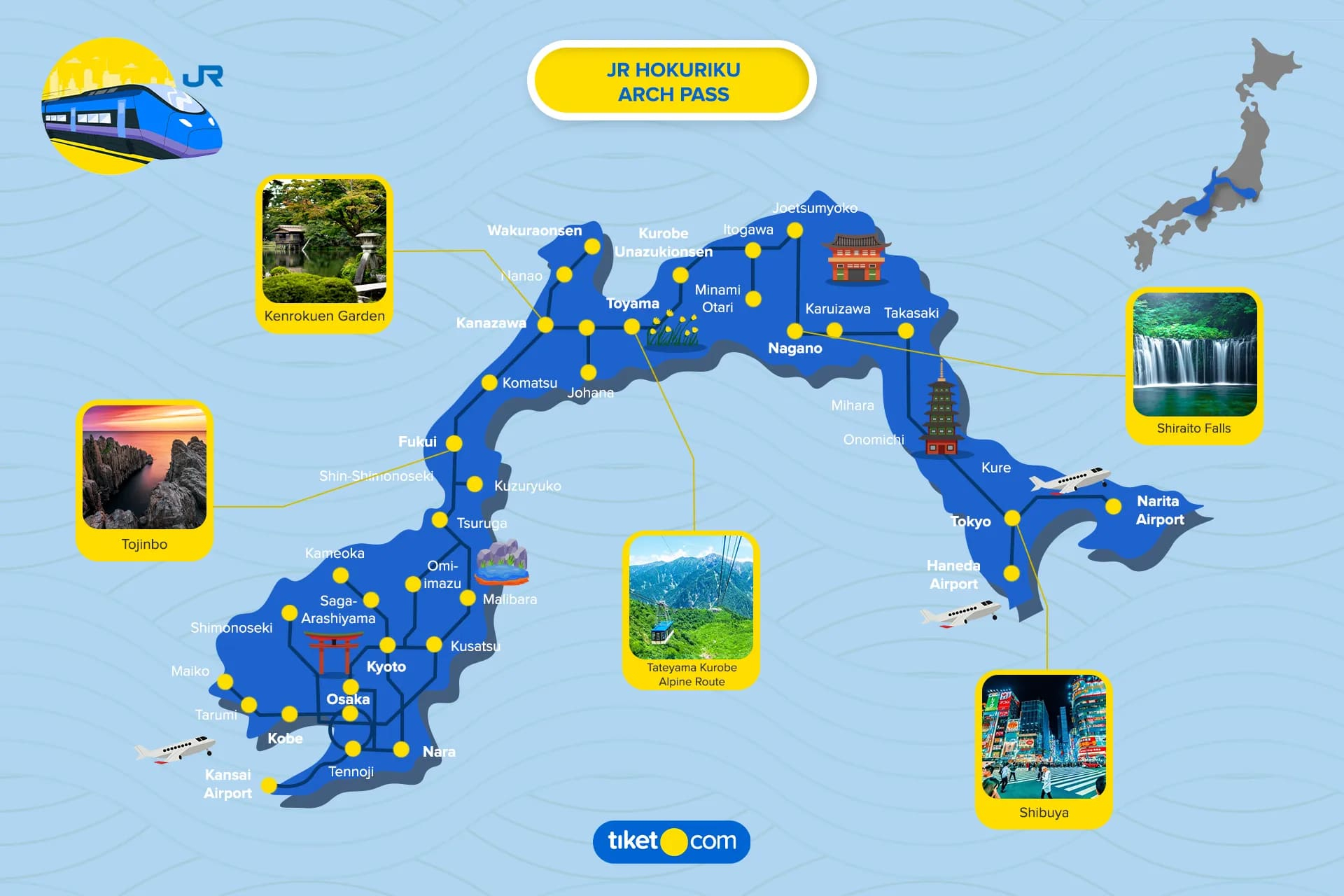 Tiket JR Hokuriku Arch Pass 7 Days (Self Pick Up) Harga Promo - tiket.com