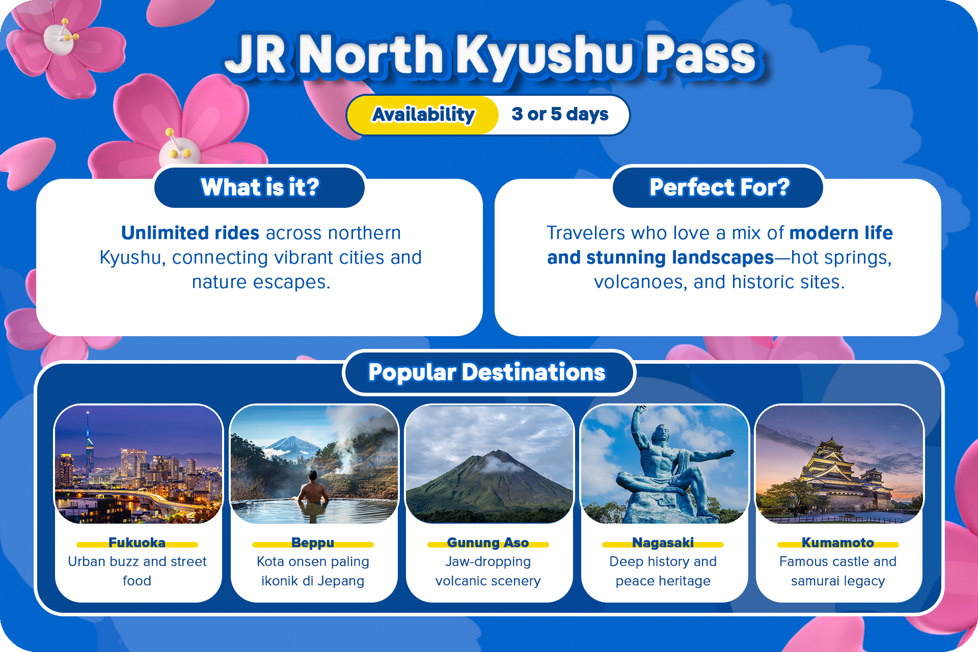 JR Kyushu Rail Pass (All Kyushu/Northern Kyushu/Southern Kyushu) Ticket ...
