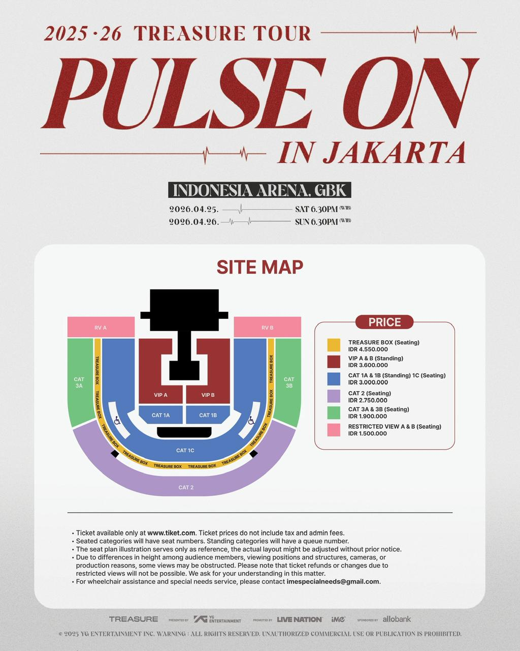 Get Ticket 2025-26 TREASURE TOUR [PULSE ON] IN JAKARTA - DAY 2 Promo Prices - tiket.com