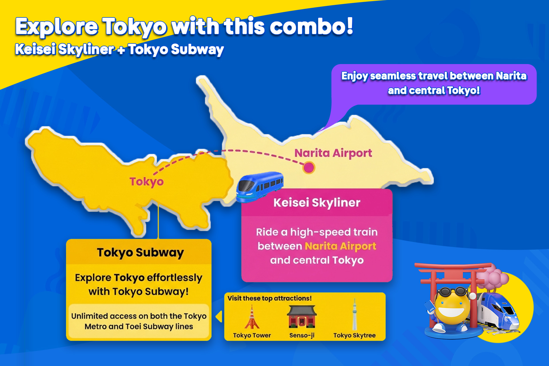 Get Ticket Tokyo Keisei Skyliner High-Speed Train between Narita Aiport ...