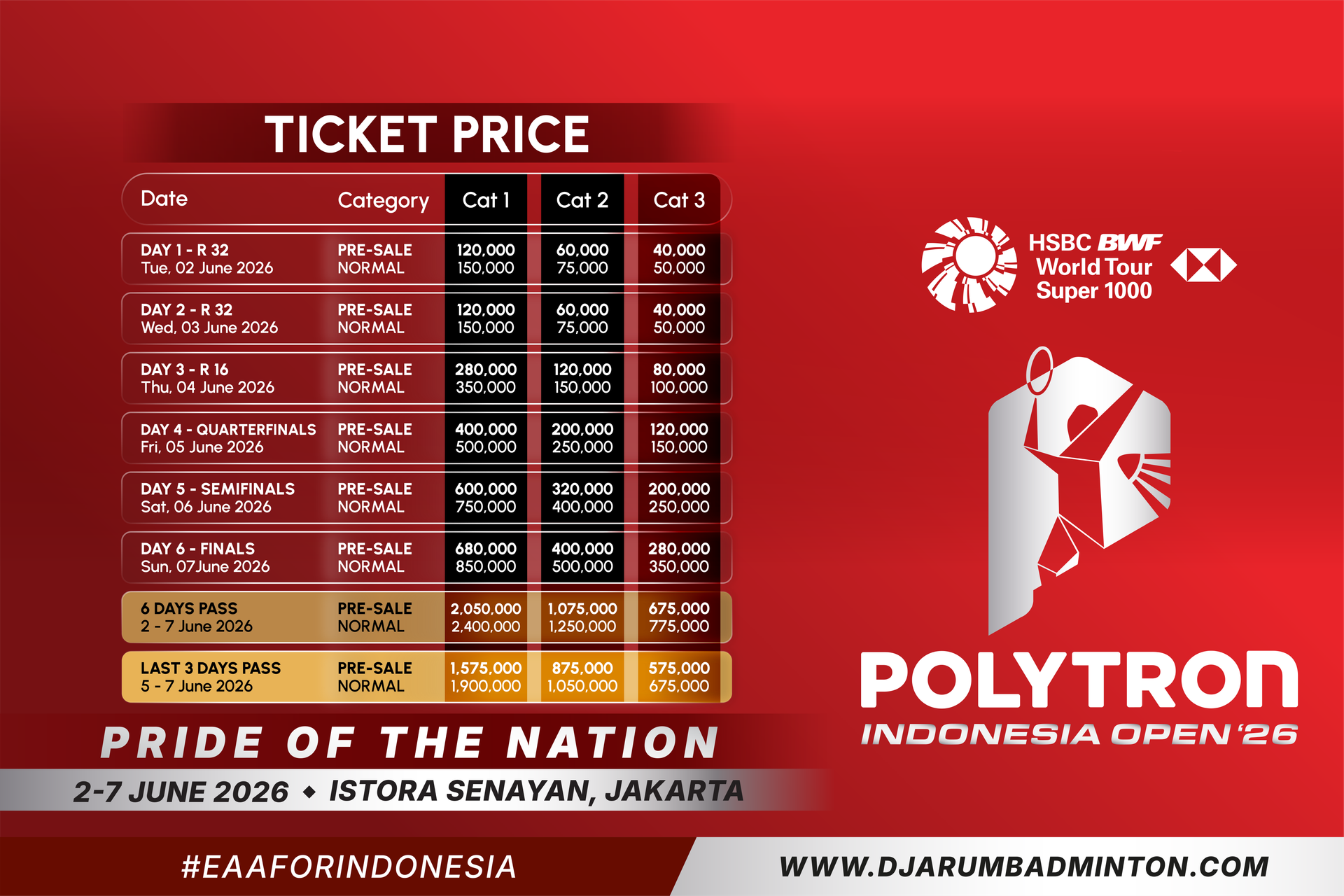 Get Ticket POLYTRON INDONESIA OPEN 2026 Promo Prices - tiket.com