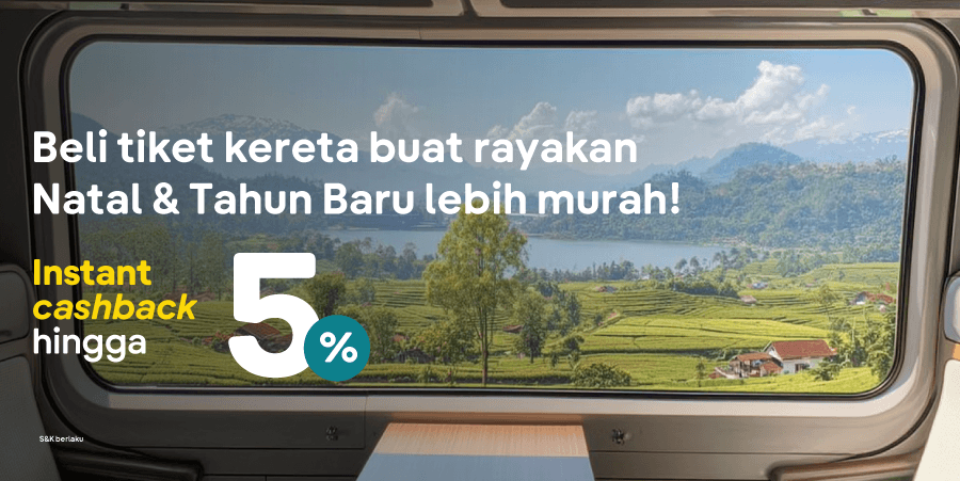 Tiket Kereta Api KAI Online Diskon + Cashback Hingga 25%