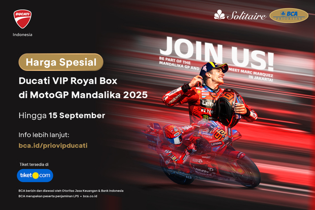 Tiket [Solitaire Prioritas BCA] Ducati VIP Royal Box MotoGP 2025 Harga ...