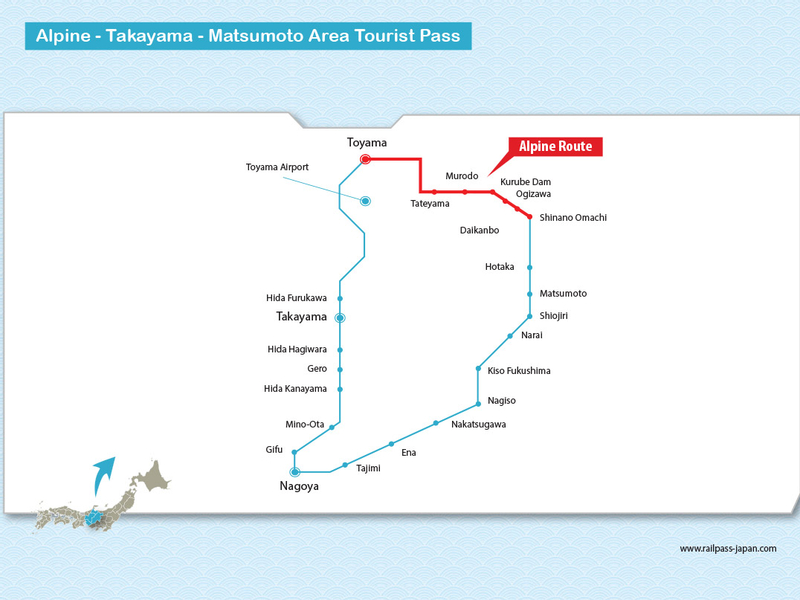 Tiket Jr Central Alpine-Takayama-Matsumoto Area Tourist Pass Harga Promo - tiket.com