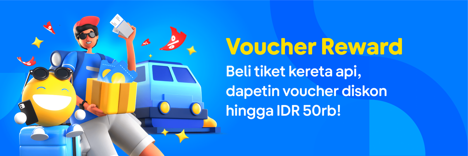 Klaim voucher reward dari pembelian tiket keretamu di tiket.com!