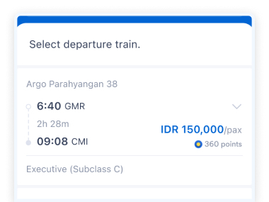 Claim the reward vouchers from your train ticket purchase on tiket.com!