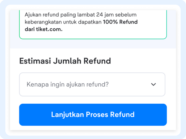 tiket 100% Refund
